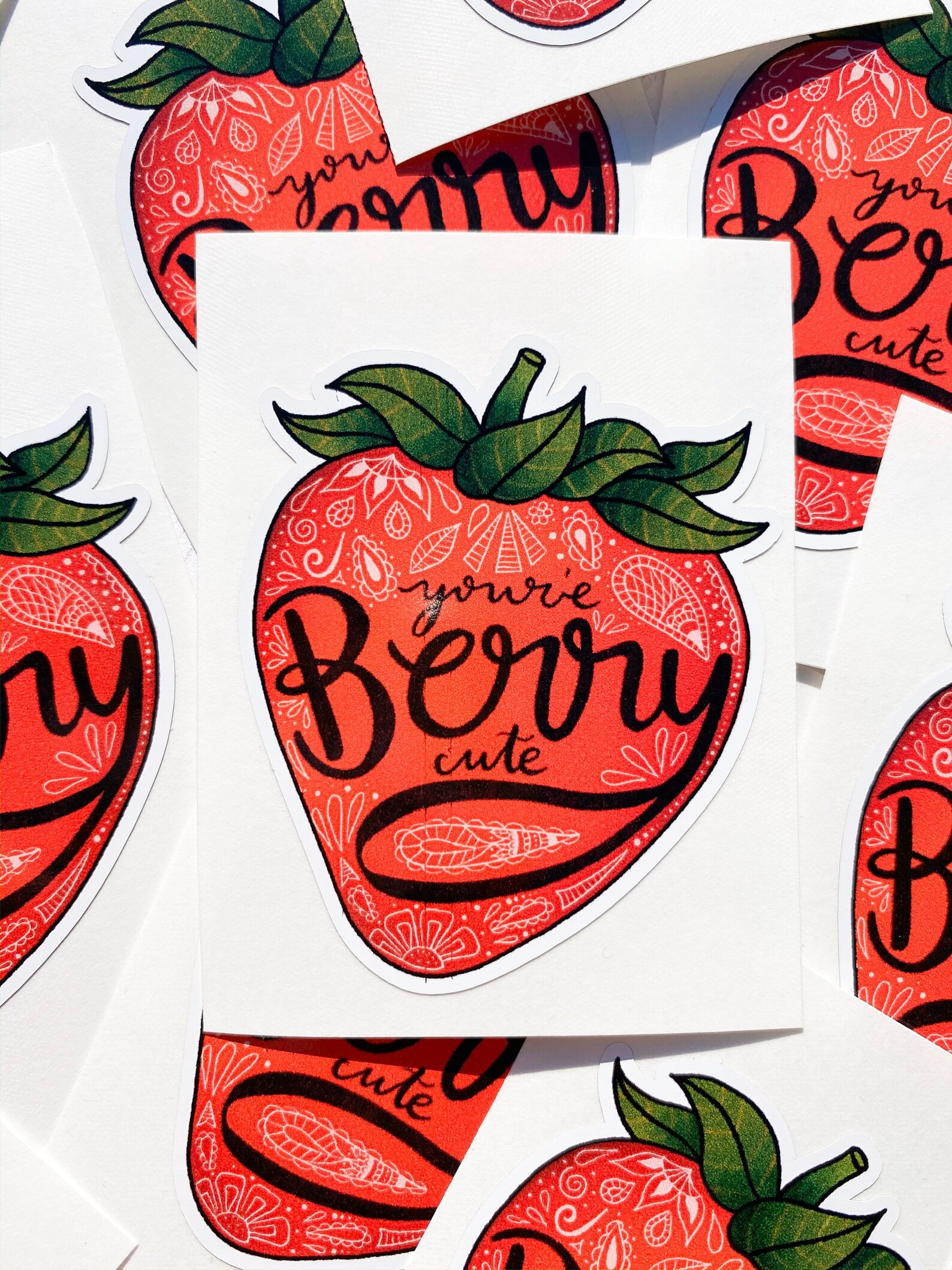 Strawberry Sticker | Fruit Sticker | Stickers for Hydroflask | Laptop ...