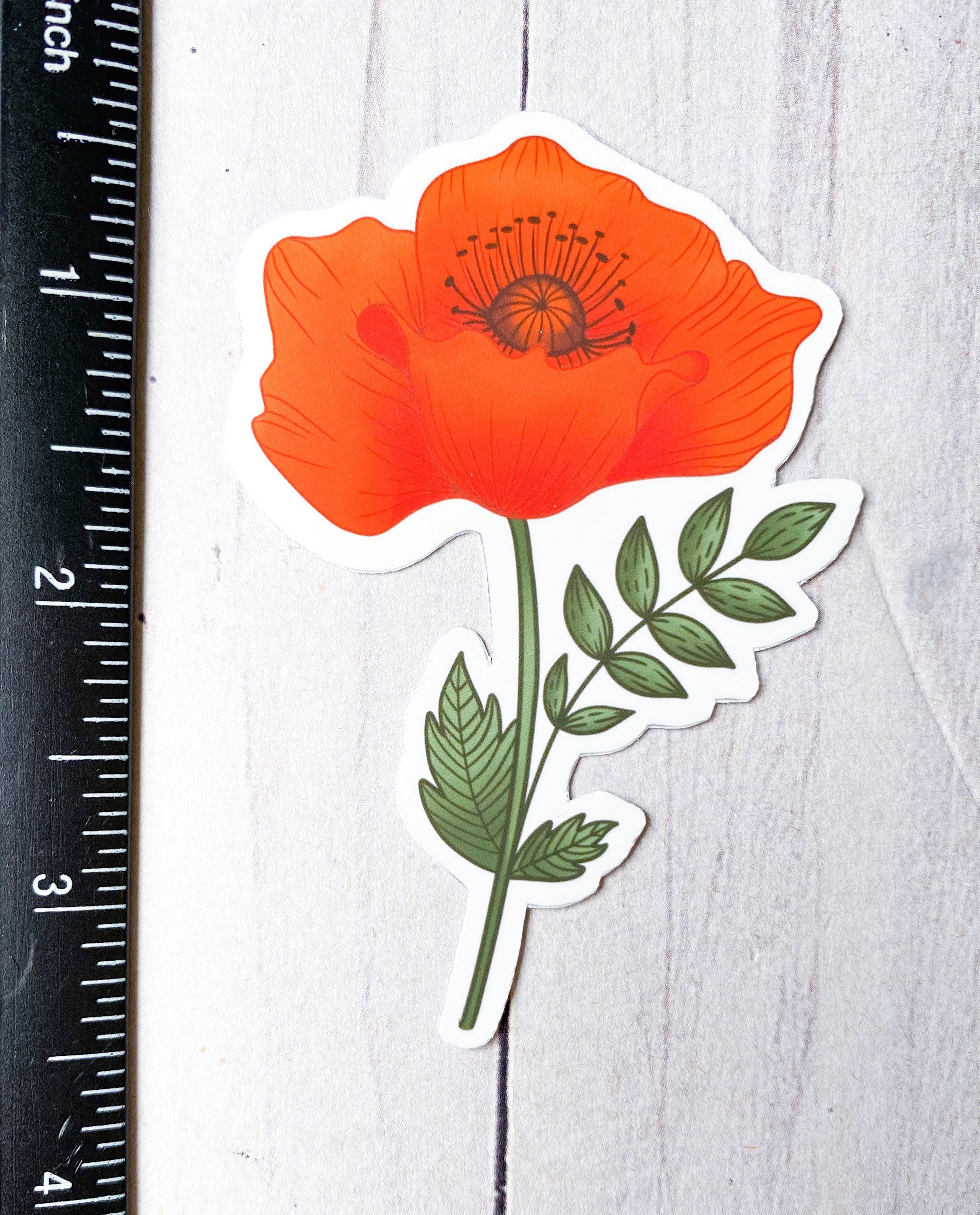 Poppy Sticker Stickers for Hydroflask laptop stickers | Etsy