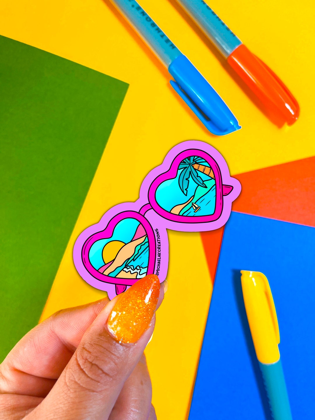 Heart Sunglasses Sticker ,stickers for Hydroflask,laptop Stickers,cute ...