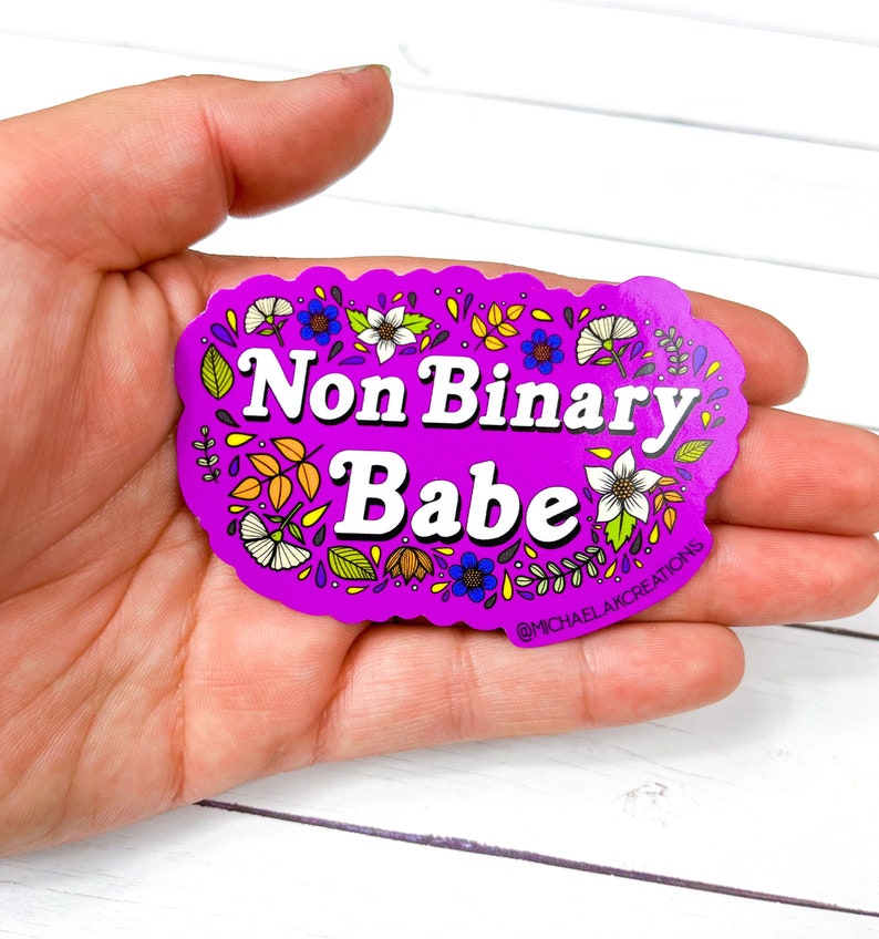 Non Binary Babe Sticker | Stickers | Stickers for Hydroflask | Laptop ...