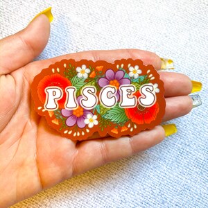 Pisces Sticker| Zodiac Sticker | Floral Pisces Sticker| Stickers for ...
