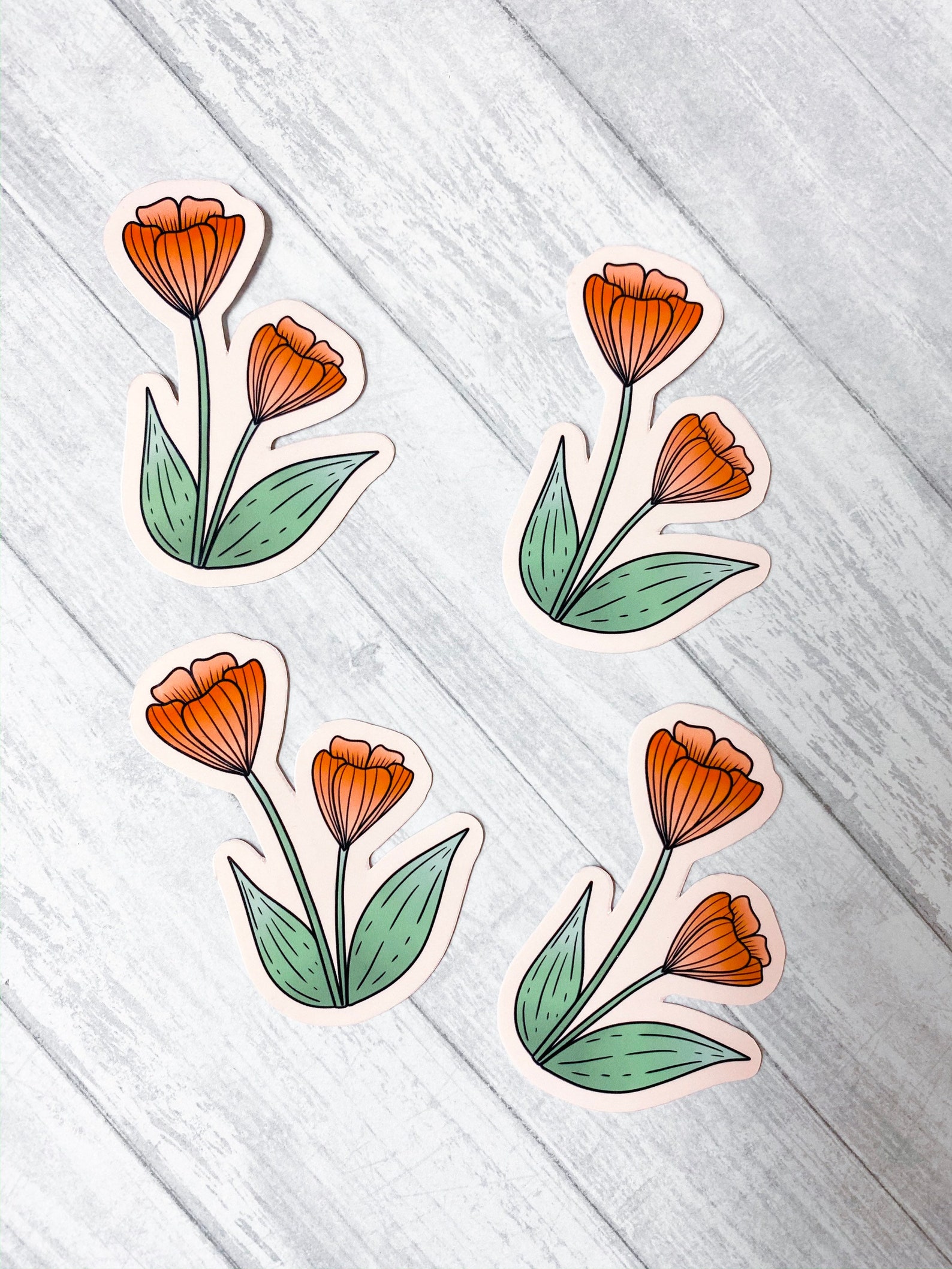Orange Flower sticker Stickers for Hydroflask laptop | Etsy