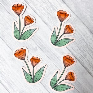 Orange Flower Sticker | Stickers for Hydroflask | Laptop Stickers ...
