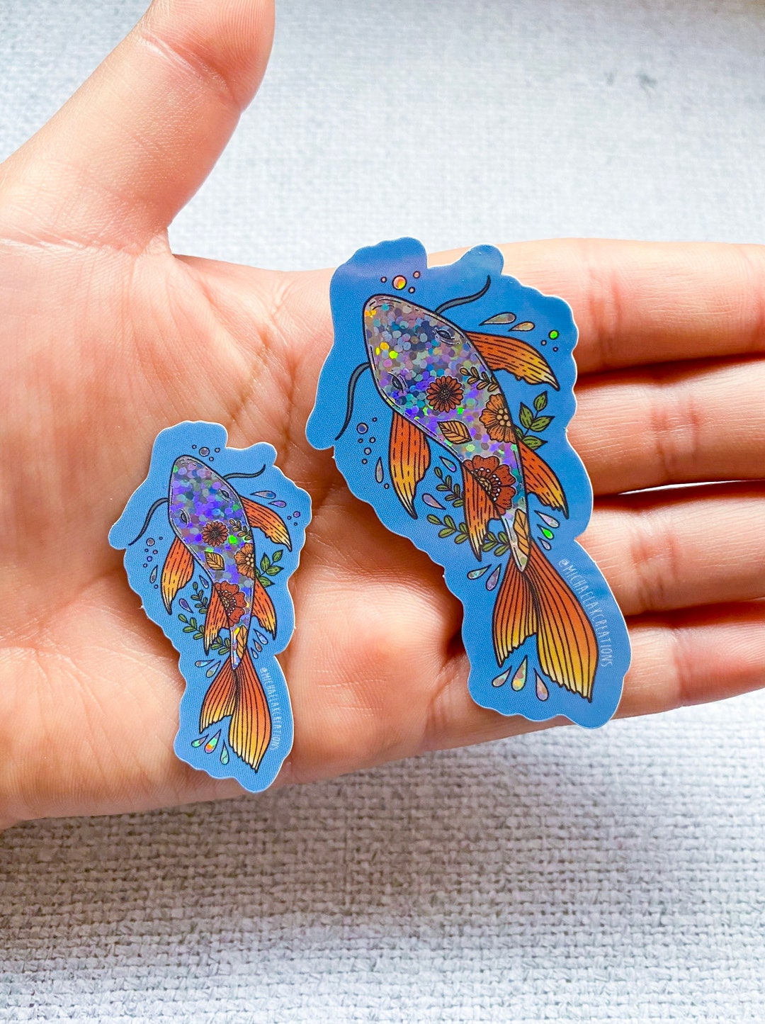 Koi Fish Sticker | Stickers for Hydroflask | Laptop Stickers | Flower ...