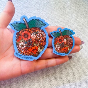 Peach Floral Sticker| Fruit Sticker| Peaches| Stickers for Hydroflask ...