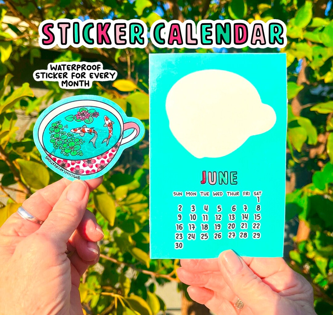 Sticker Calendars,stickers,stickers for Hydroflask,laptop Sticker,cute ...