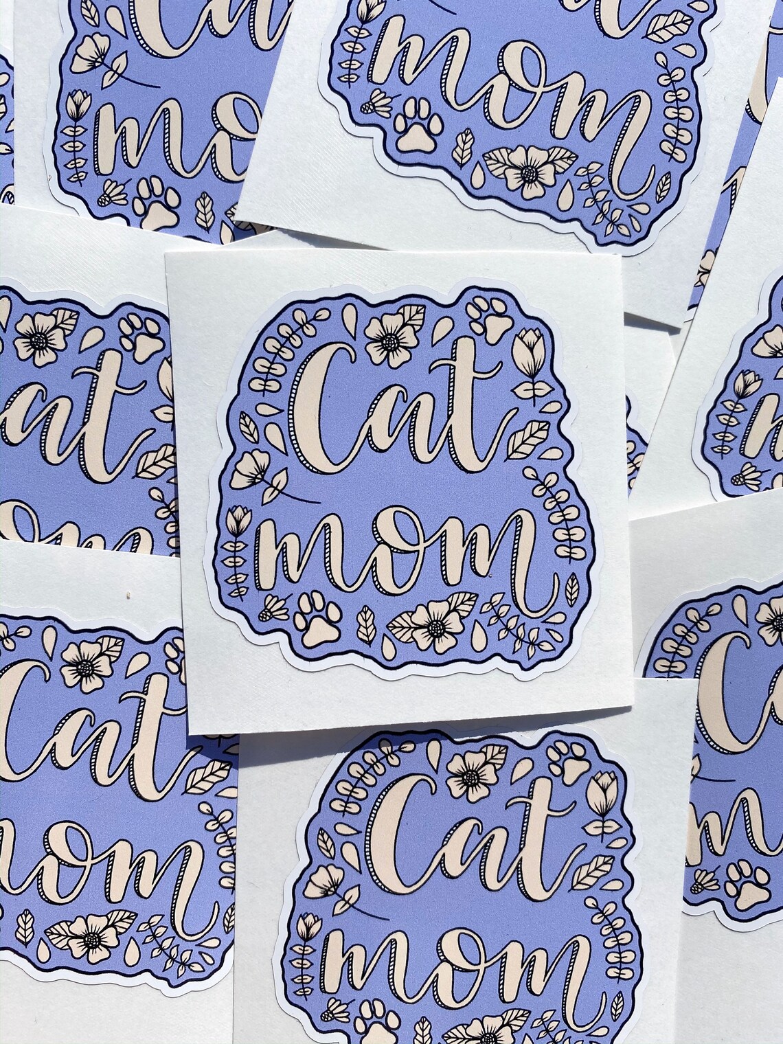 Cat Mom Vinyl Sticker Cat Sticker Stickers for Hydroflask - Etsy