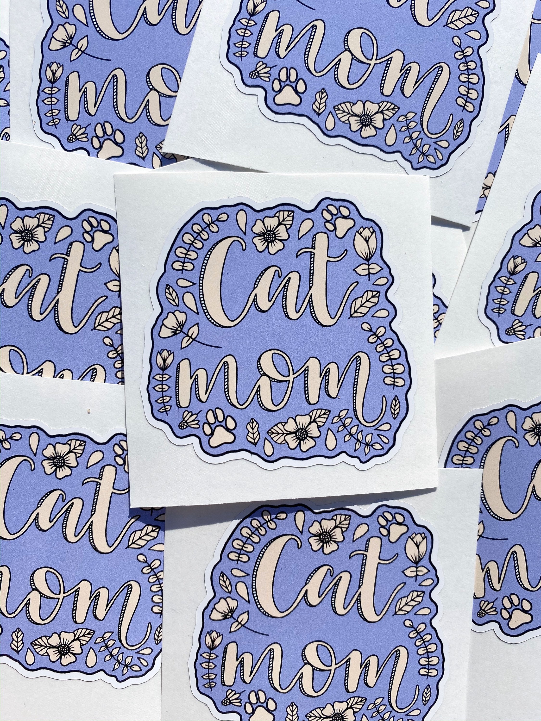 Cat Mom Vinyl Sticker Cat Sticker Stickers for Hydroflask - Etsy