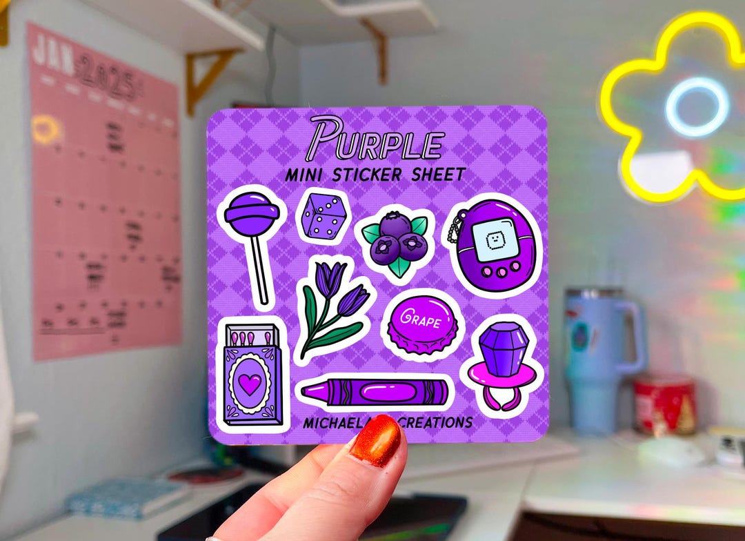 Purple Sticker Sheet ,stickers for Hydroflask,laptop Sticker,sticker ...