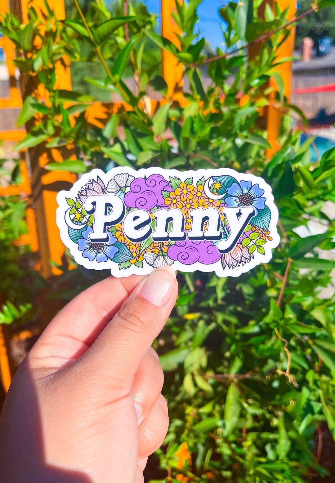 Custom Name Sticker | Moon Name Sticker | Name Sticker| Stickers for ...