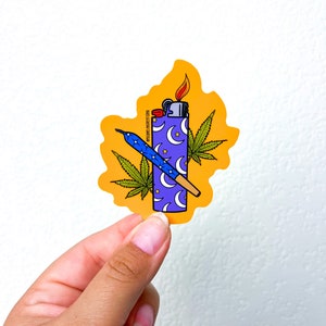 Yellow Lighter Sticker |420 Sticker |stickers for Hydroflask|flower ...