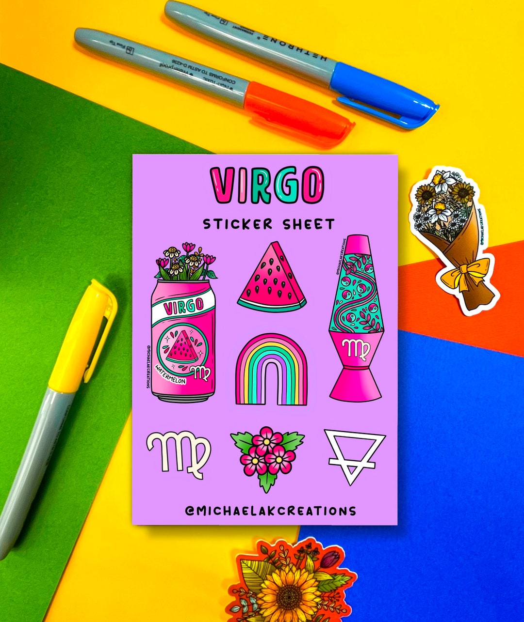 Virgo Sticker Sheet|stickers for Hydroflask|stickers|laptop Stickers ...