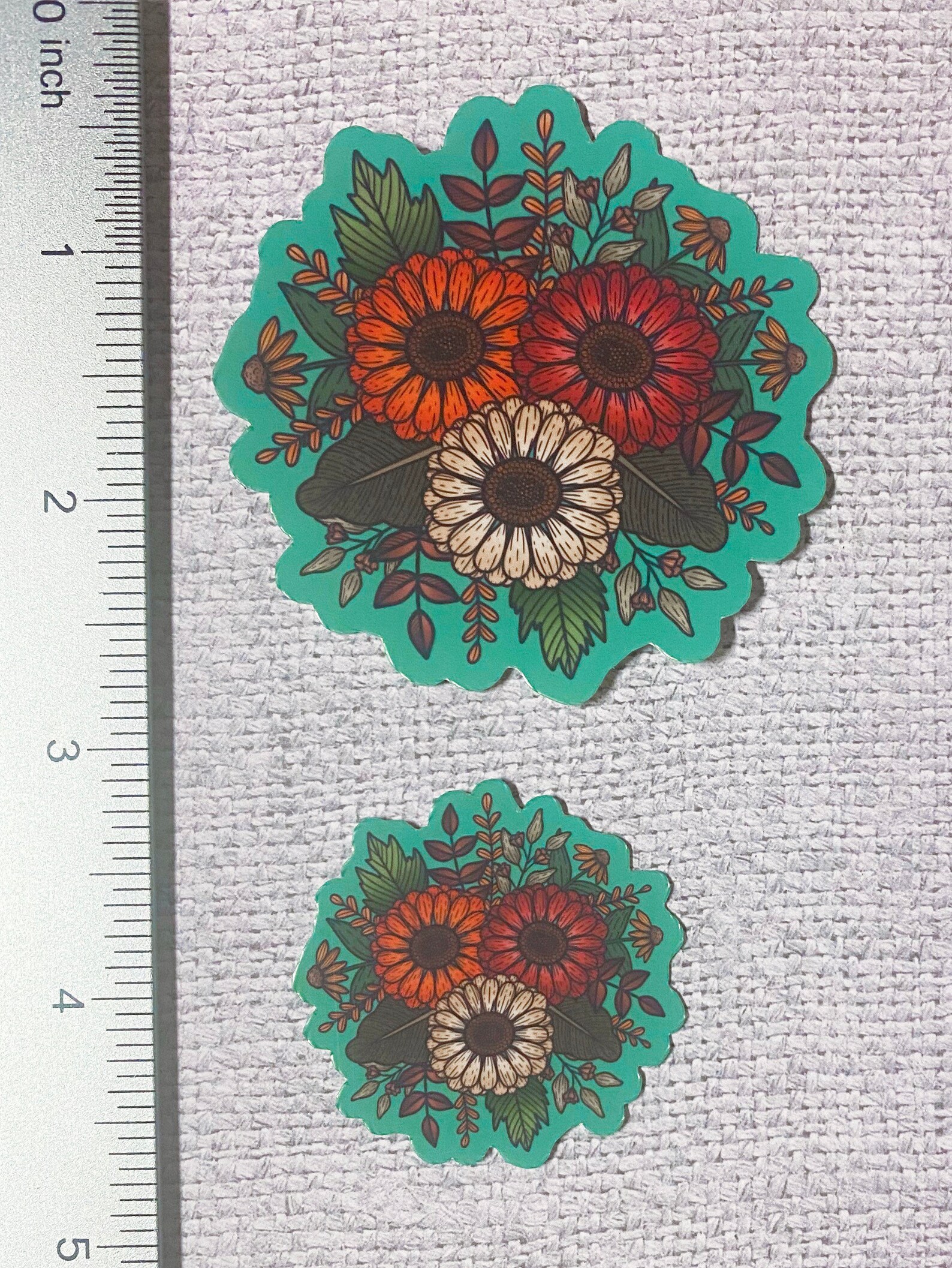 Teal Flower Cluster Sticker |stickers | Stickers for Hydroflask ...