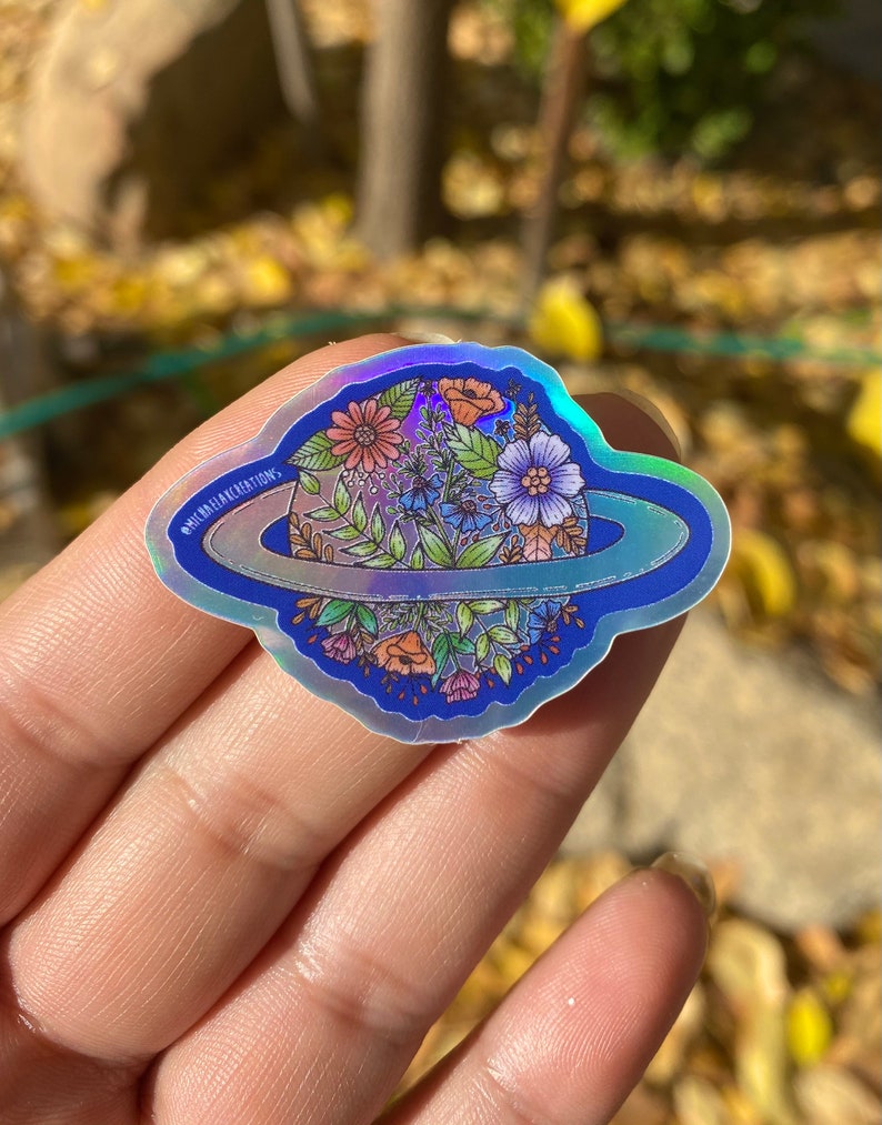 Holographic Saturn Sticker Space Stickerstickers for - Etsy