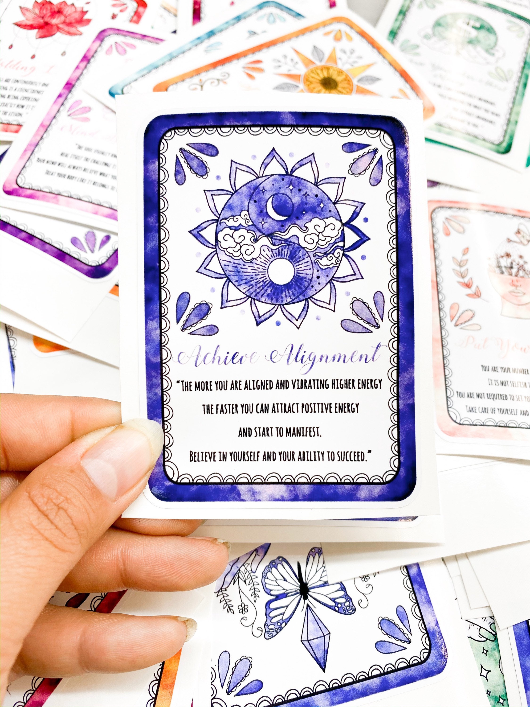 Positive Affirmation / Oracle Card Stickers Waterproof | Etsy