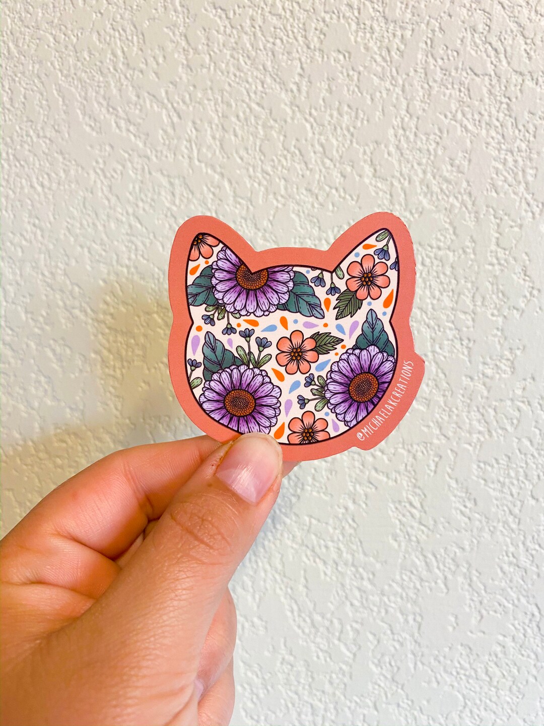 White Cat Sticker | Stickers for Hydroflask|stickers | Laptop Stickers ...