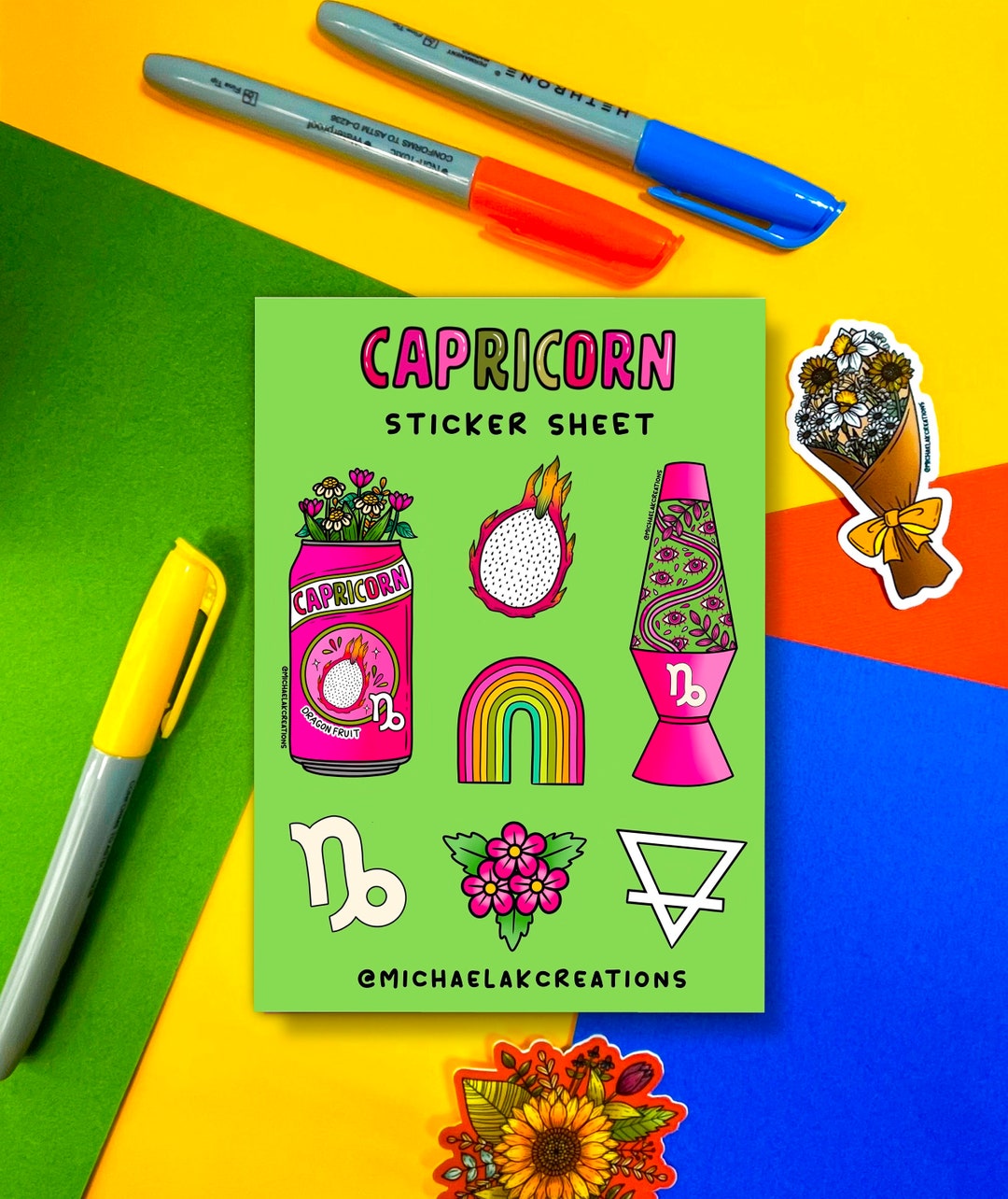 Capricorn Sticker Sheet|stickers for Hydroflask|stickers|laptop ...