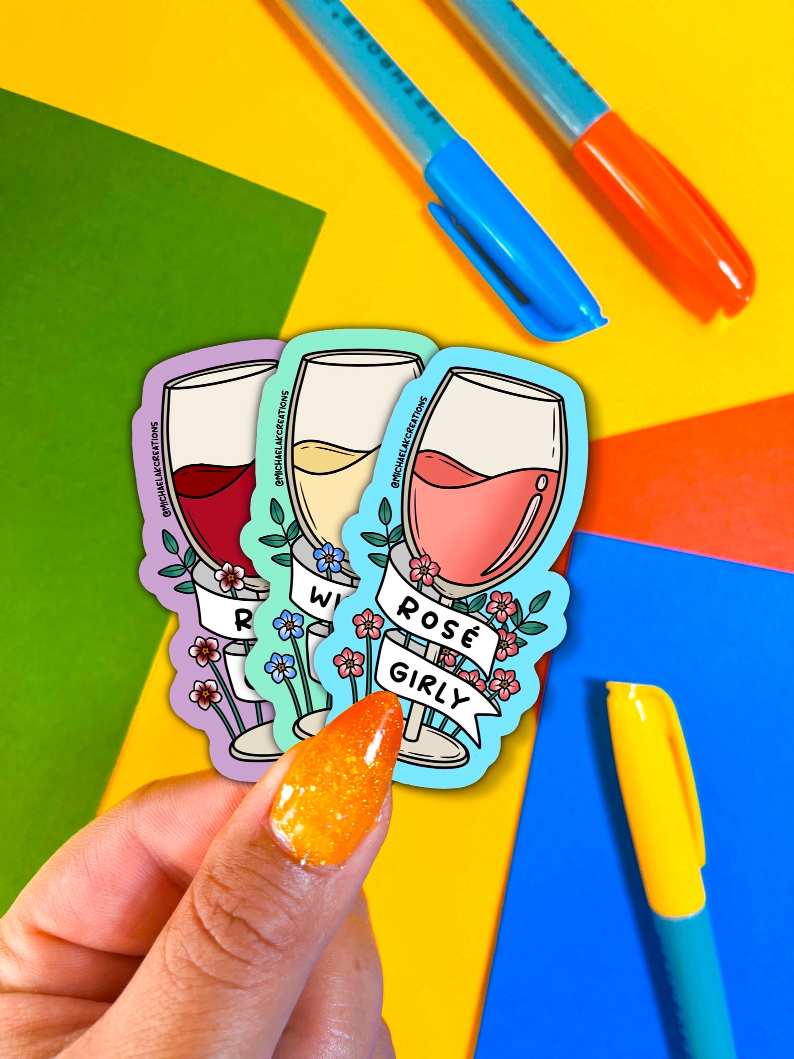 Wine Girly Sticker |stickers for Hydroflask |laptop Stickers |red Wine ...