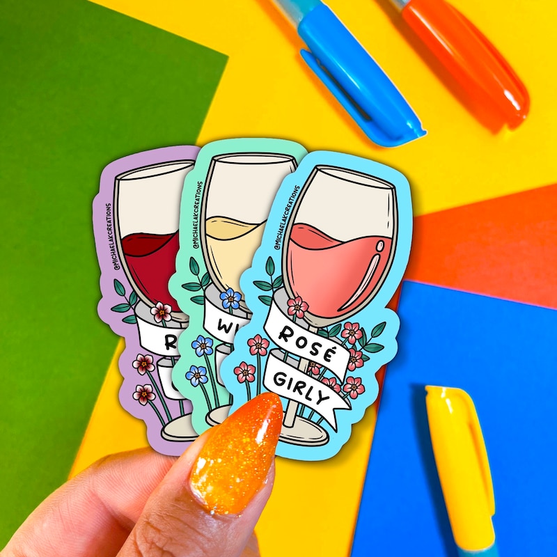 Wine Glass Stickers - Etsy