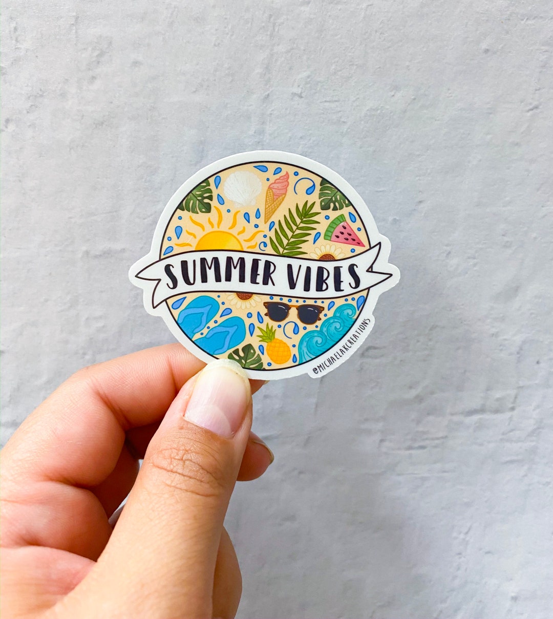 Summer Vibes Sticker | Stickers for Hydroflask | Laptop Stickers ...