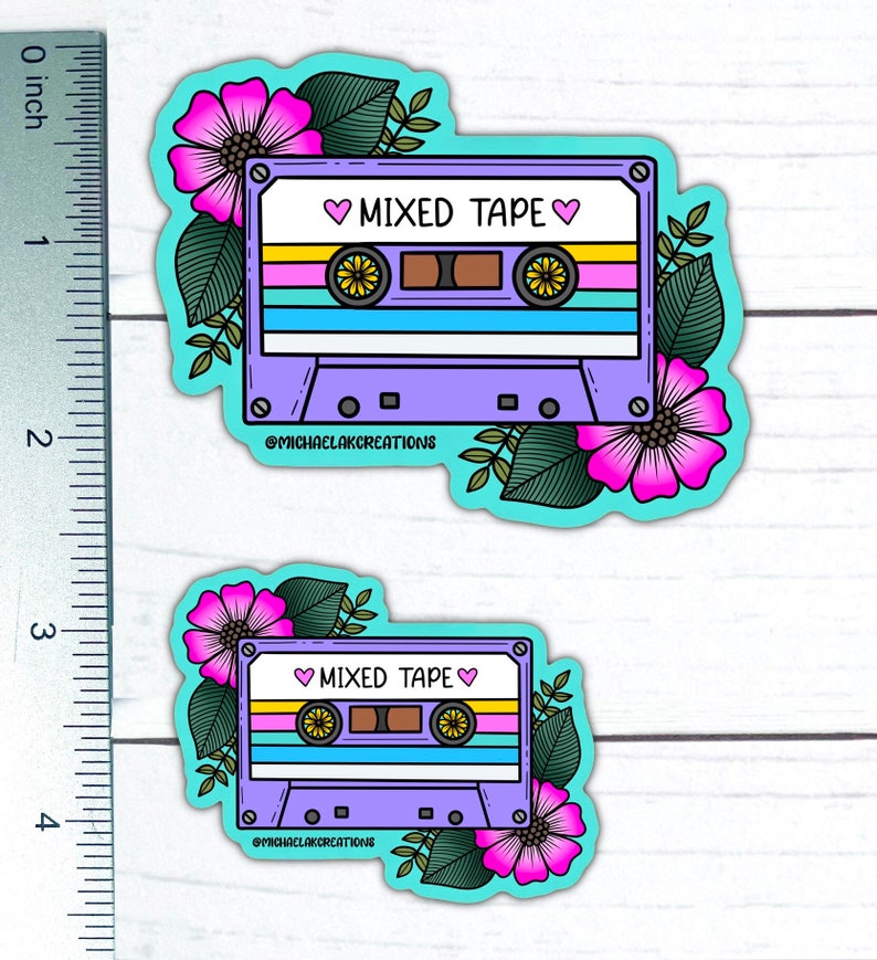 Custom Mix Tape Sticker | Mix Tape Sticker | Cute Sticker| Stickers for ...