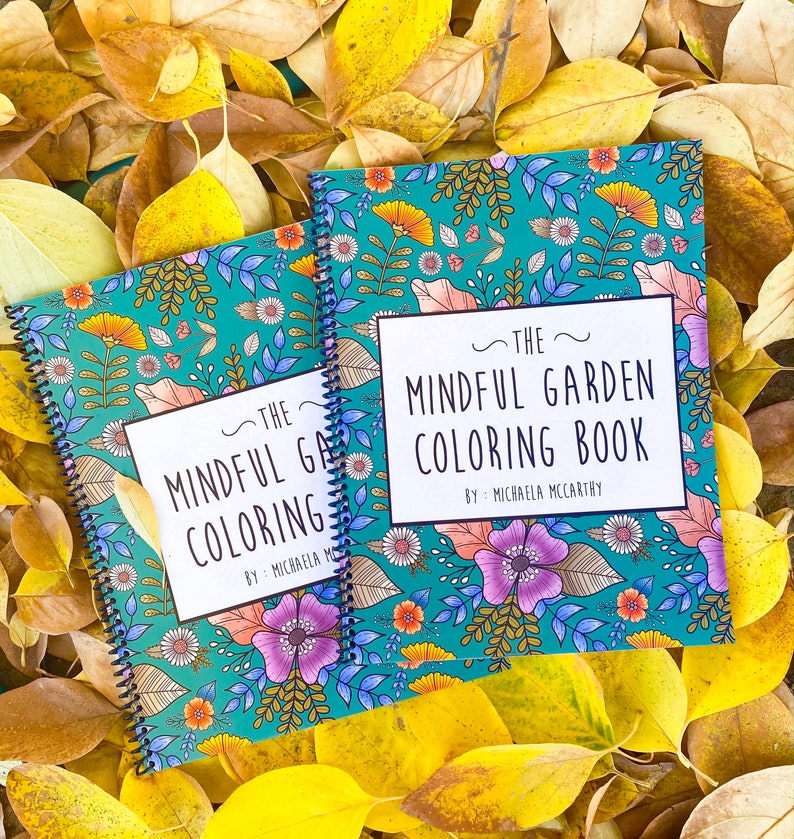 Mindful Garden Coloring Book | Floral Coloring Book | Adult Coloring ...