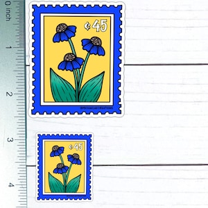 Blue Flower Stamp Sticker |stamp Sticker | Stickers for Hydroflask ...