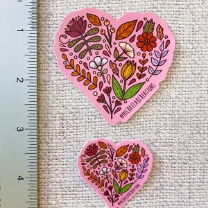 Pink Flower Heart Sticker | Heart Sticker |stickers | Stickers for ...