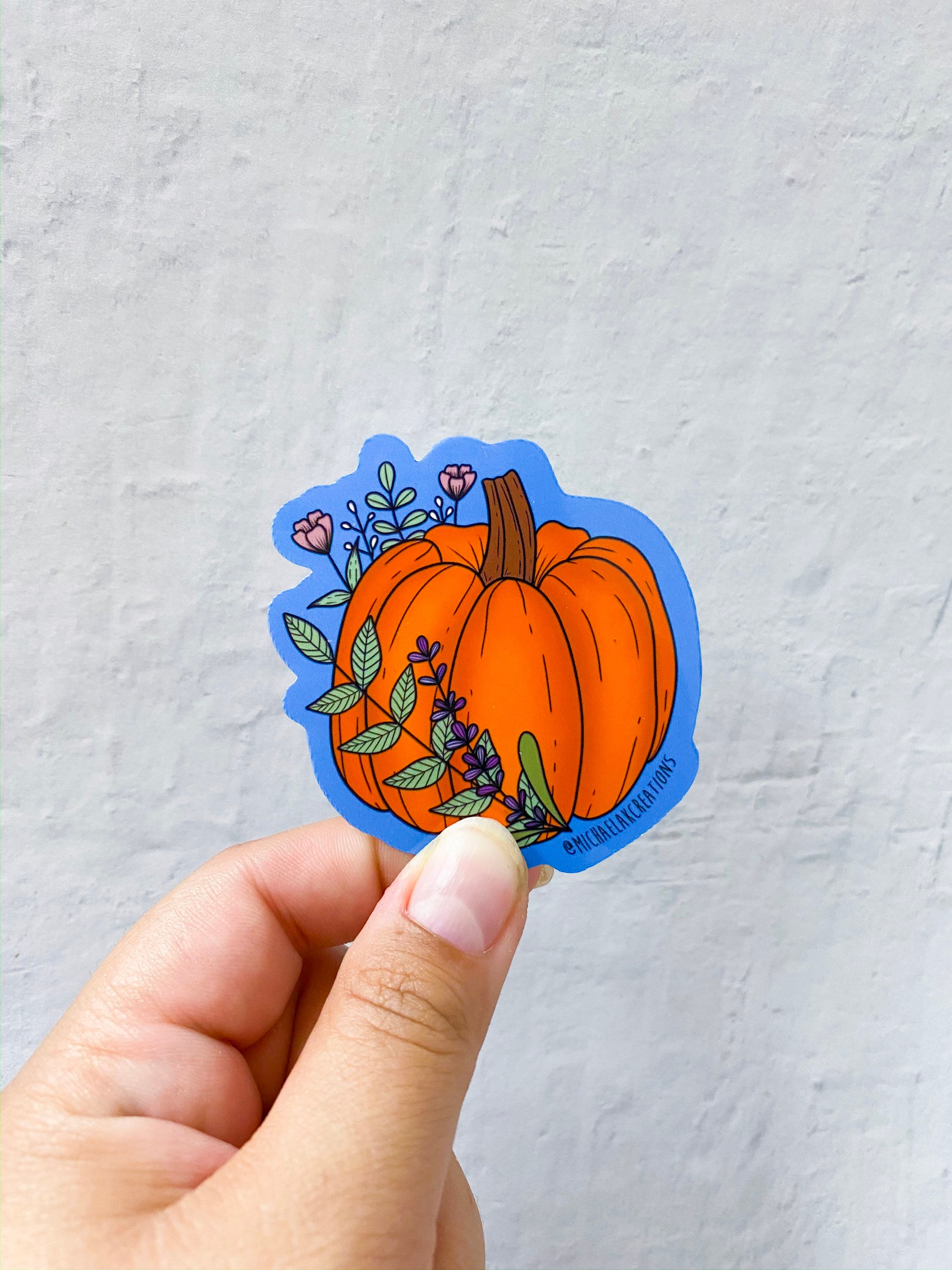 Pumpkin Sticker | Stickers for Hydroflask | Laptop Stickers | Flower ...