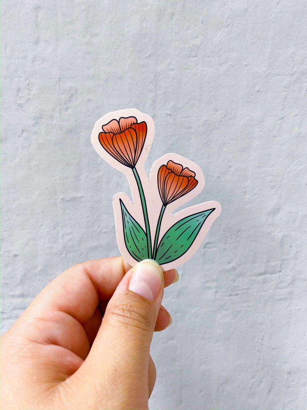 Orange Flower Sticker | Stickers for Hydroflask | Laptop Stickers ...