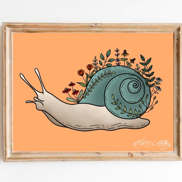 Snail Art Print - Etsy