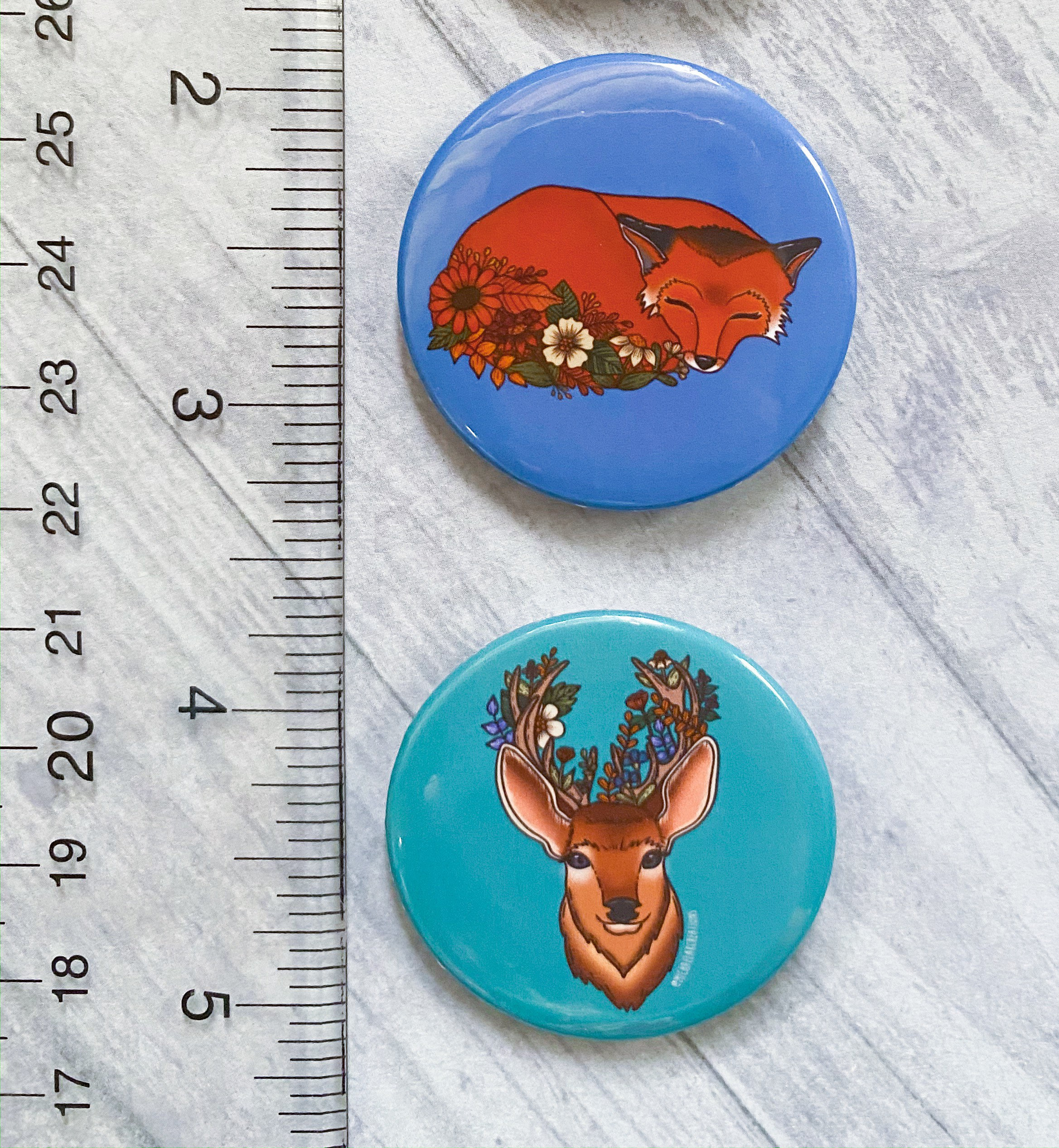 Woodland Animal Button Set Cute Buttons Raccoon Pin | Etsy