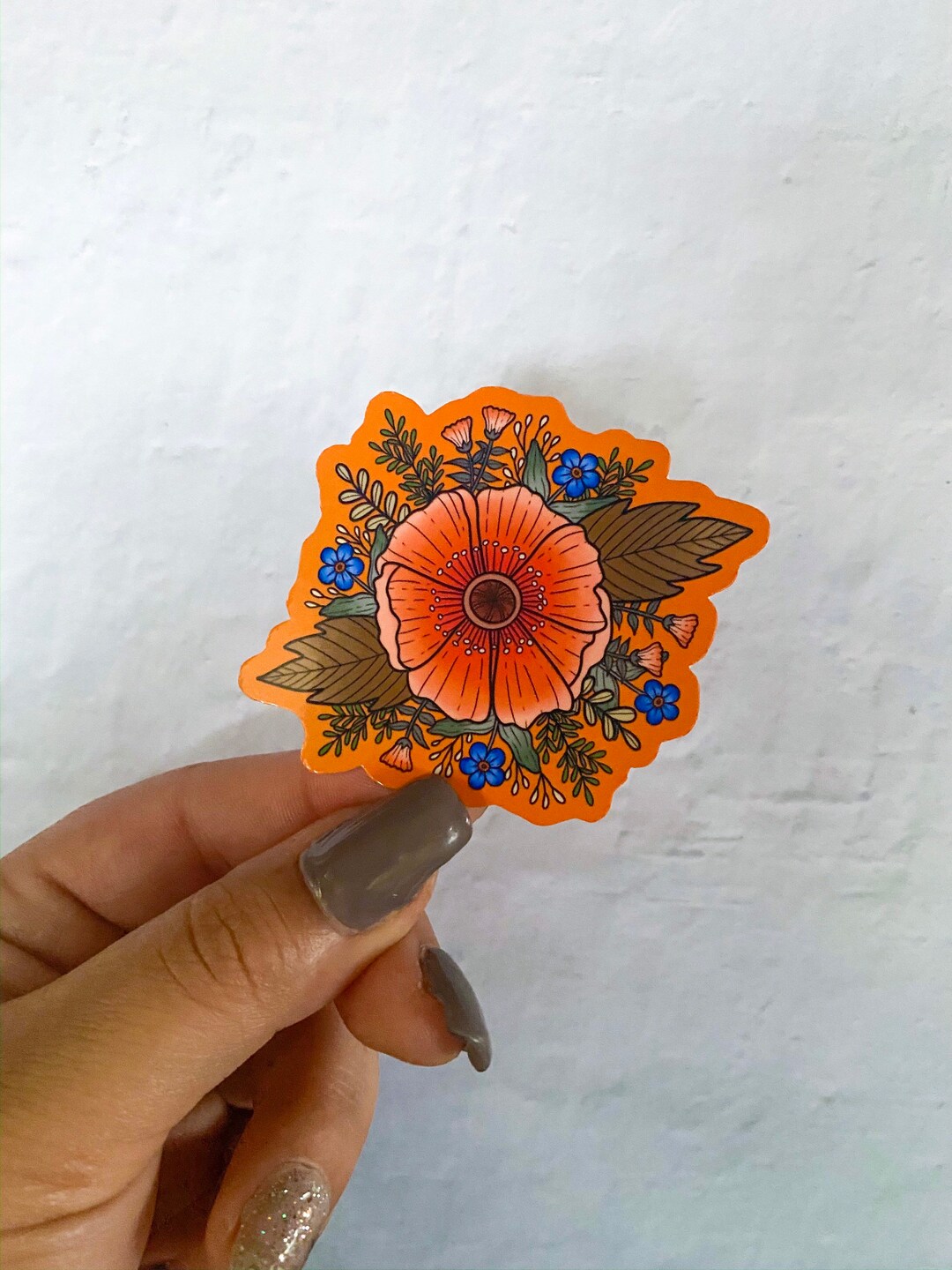 Poppy Cluster Sticker | Flower Sticker |stickers | Stickers for ...