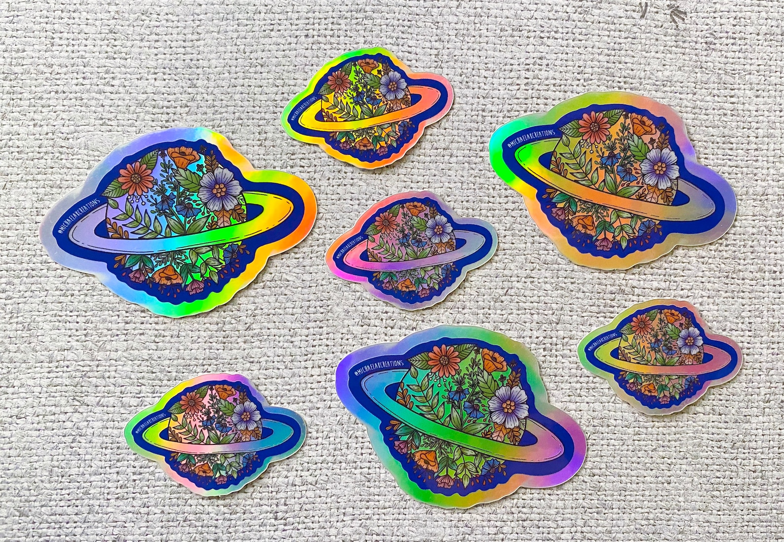 Holographic Saturn Sticker Space Stickerstickers for - Etsy