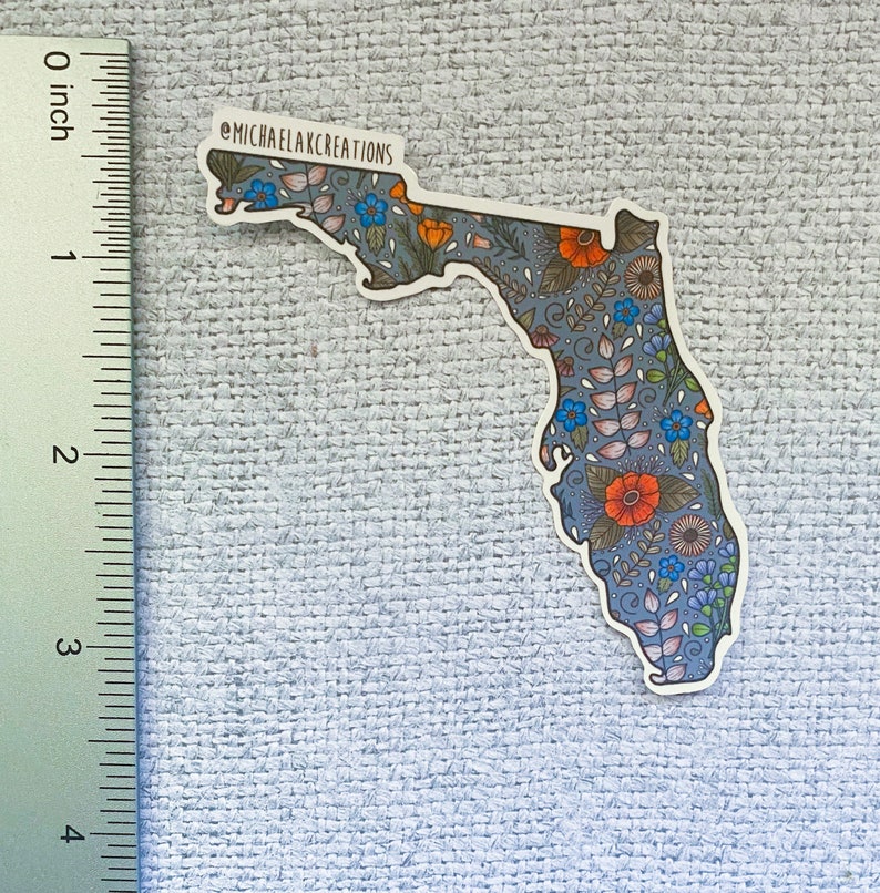 Florida Sticker States Stickers FL Sticker Stickers for | Etsy