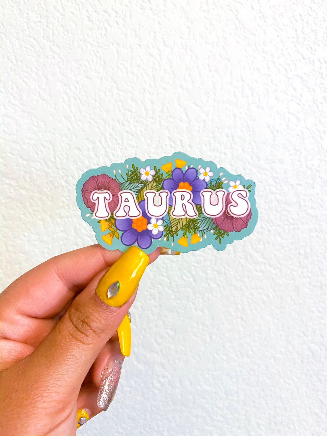 Taurus Sticker| Zodiac Sticker | Floral Taurus Sticker| Stickers for ...
