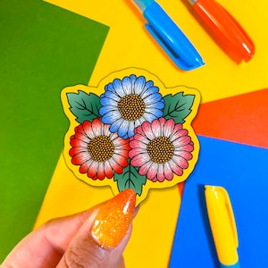 Yellow Flower Cluster Sticker stamp Sticker Stickers for - Etsy