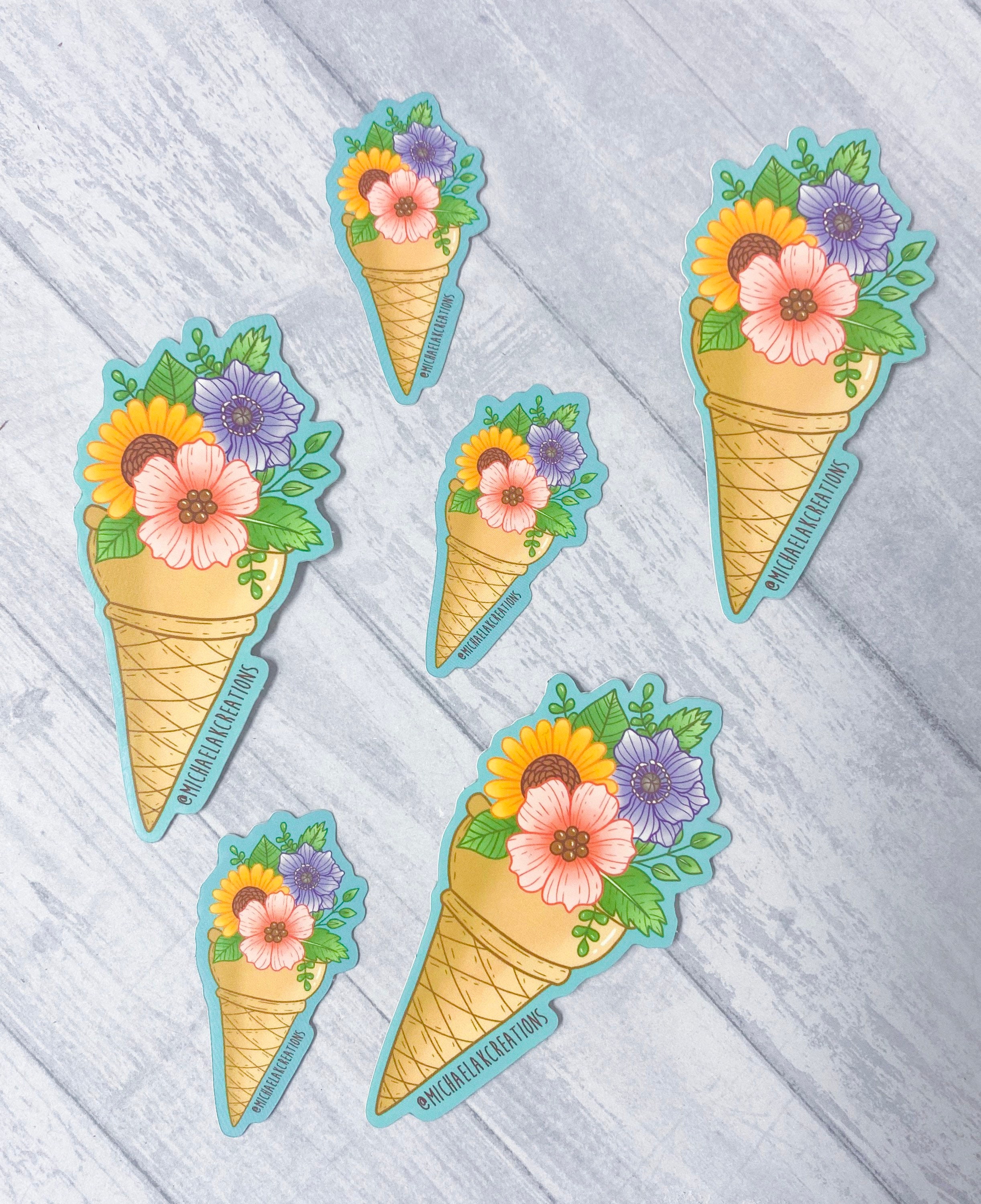 Icecream sticker Stickers for Hydroflask laptop stickers | Etsy