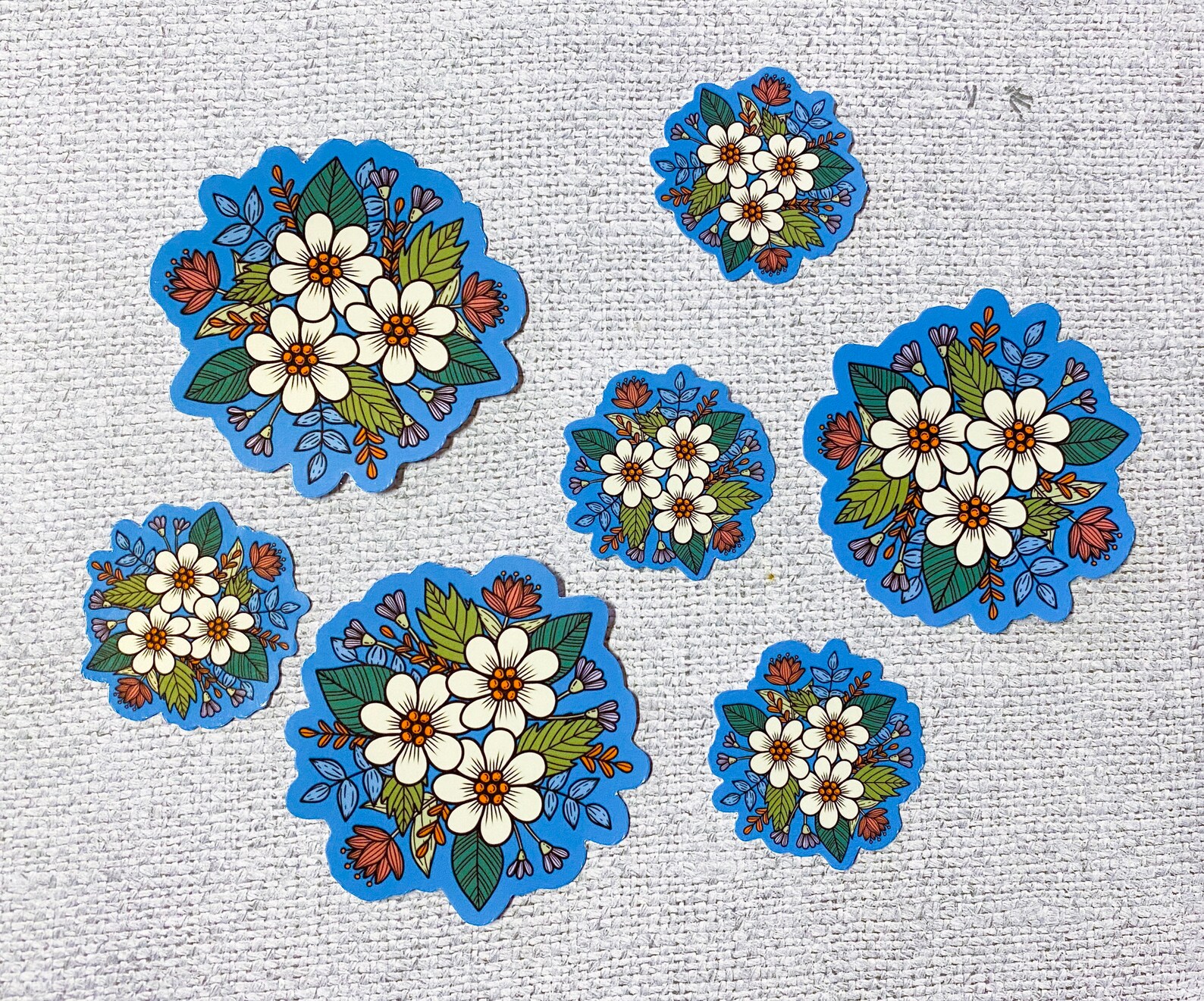 Blue and White Flower Cluster Sticker |stickers | Stickers for ...