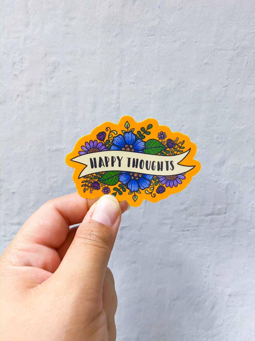 Happy Thoughts Sticker | Stickers for Hydroflask | Laptop Stickers ...