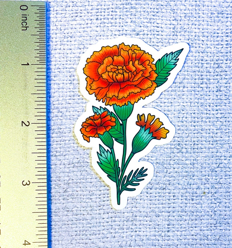 Marigold Sticker |stickers for Hydroflask | Floral Stickers | Laptop ...