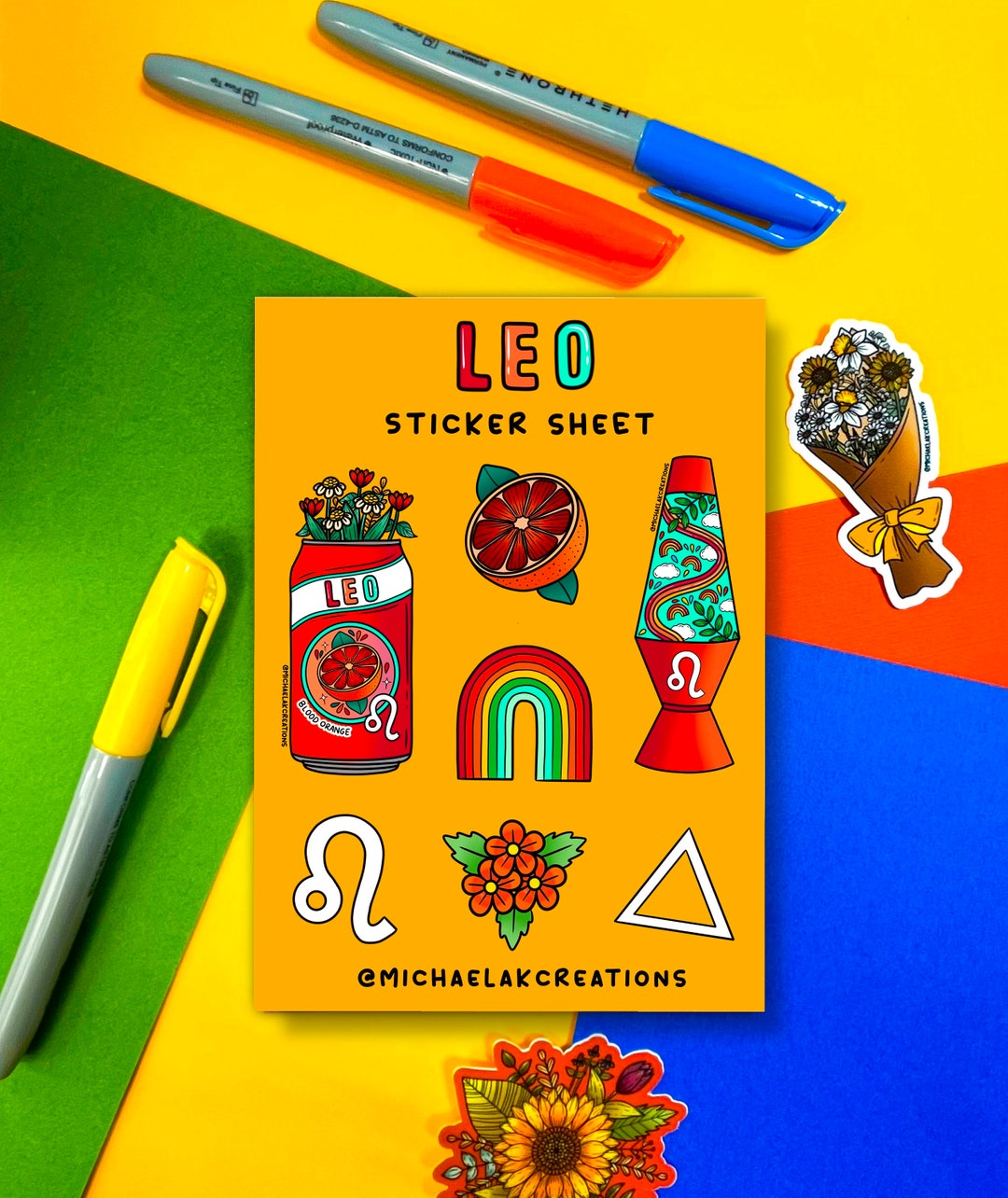 Leo Sticker Sheet|stickers for Hydroflask|stickers|laptop Stickers ...