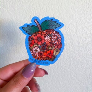 Peach Floral Sticker| Fruit Sticker| Peaches| Stickers for Hydroflask ...