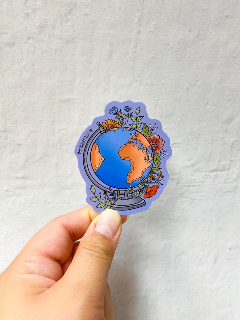 Globe Sticker Stickers for Hydroflask Stickers Laptop - Etsy