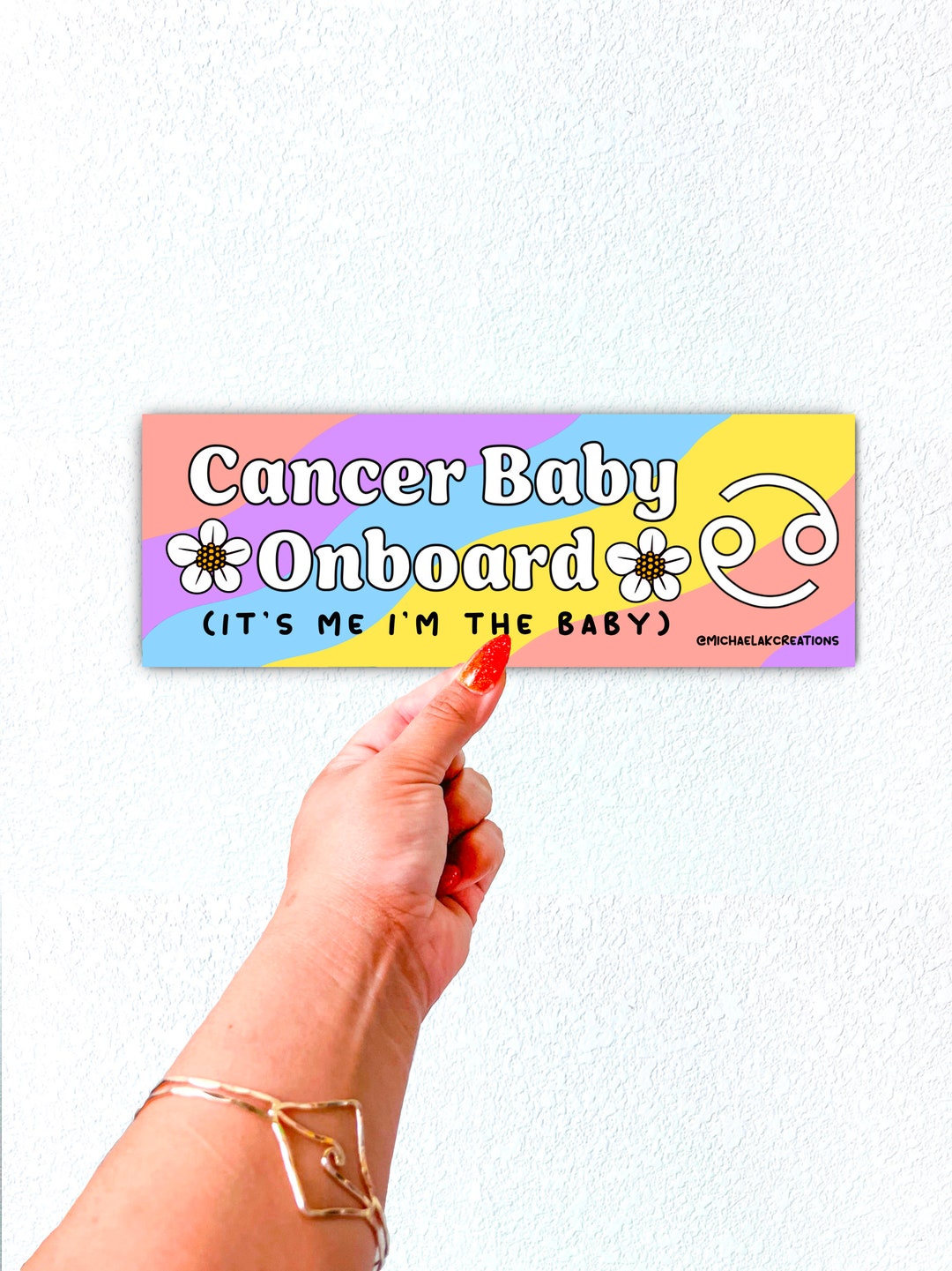 Cancer Baby Bumper Sticker | Zodiac Bumper Stickers | Waterproof ...