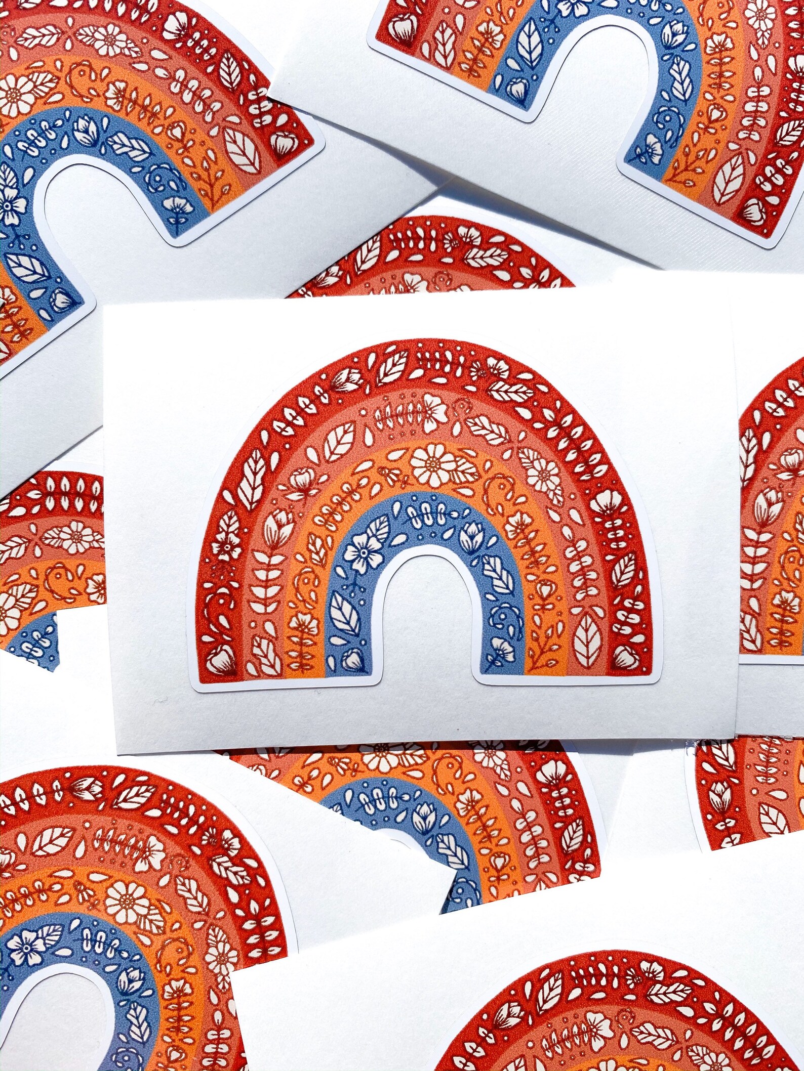 Rainbow Vinyl Sticker Floral Sticker Stickers for - Etsy