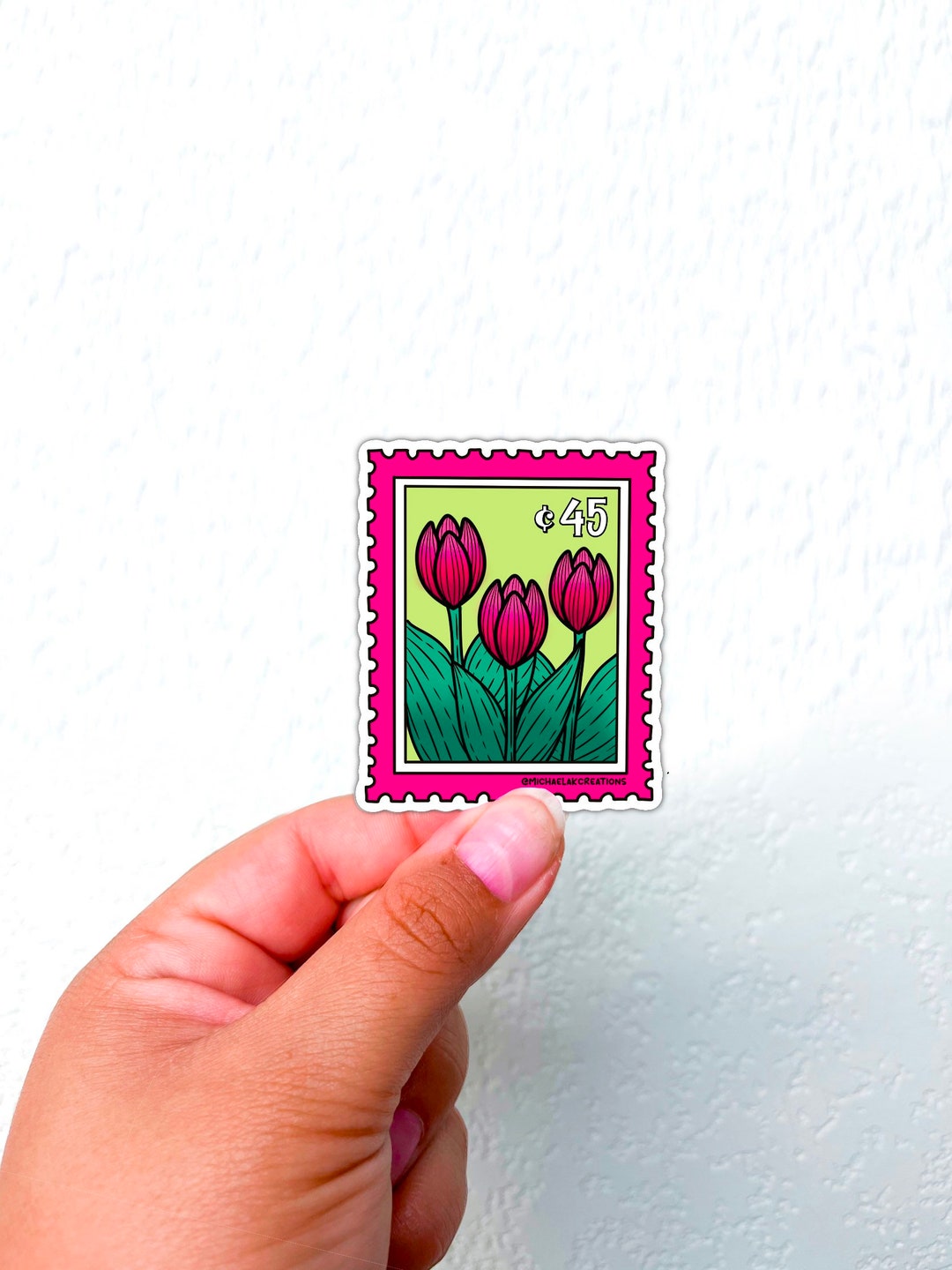 Tulip Stamp Sticker stamp Sticker Stickers for Hydroflask - Etsy