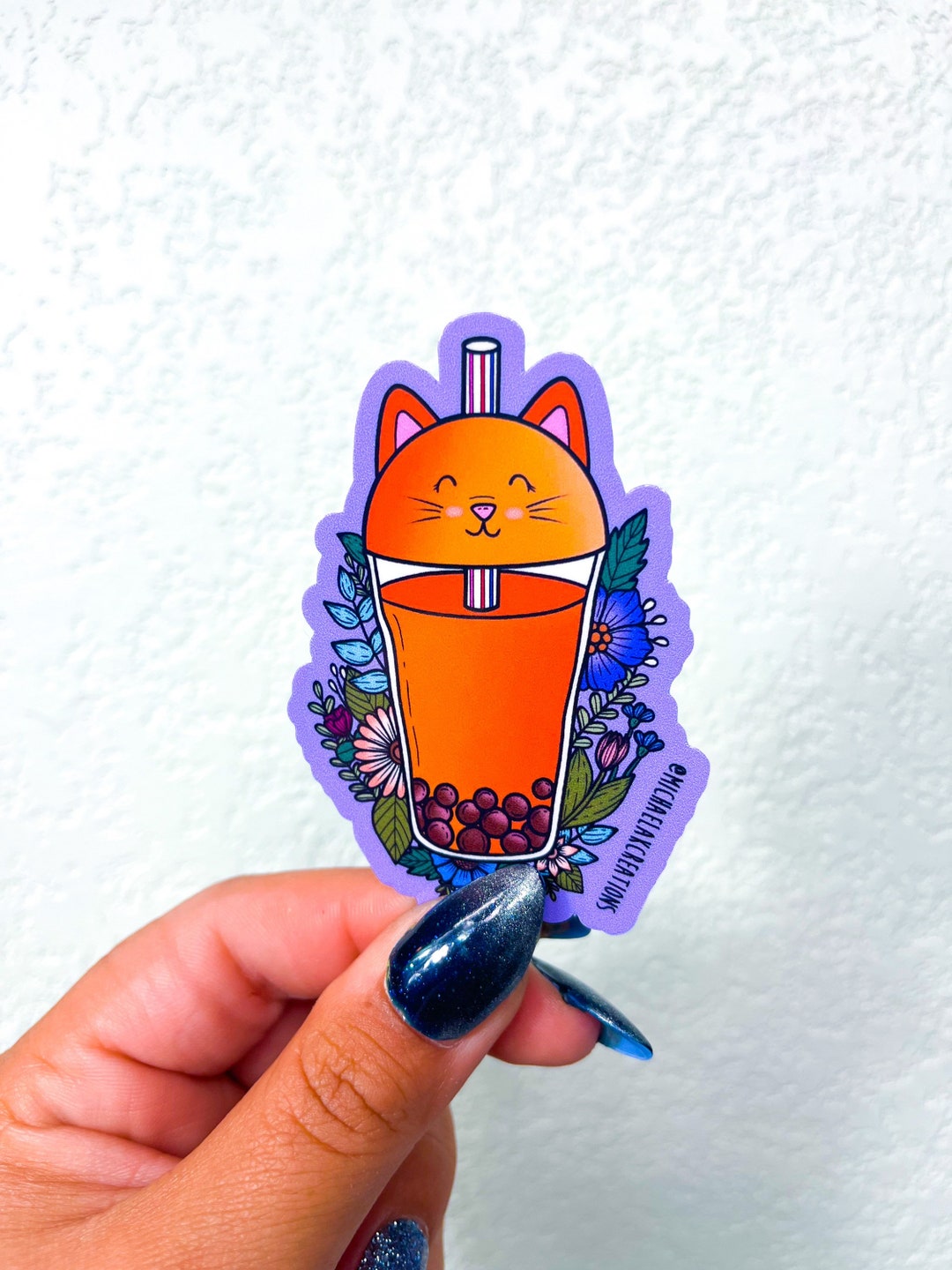 Boba Cat Sticker|boba Animal Sticker|boba Sticker|stickers for ...