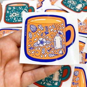 Tea Cup Vinyl Sticker | Laptop Sticker | Stickers for Hydroflask ...