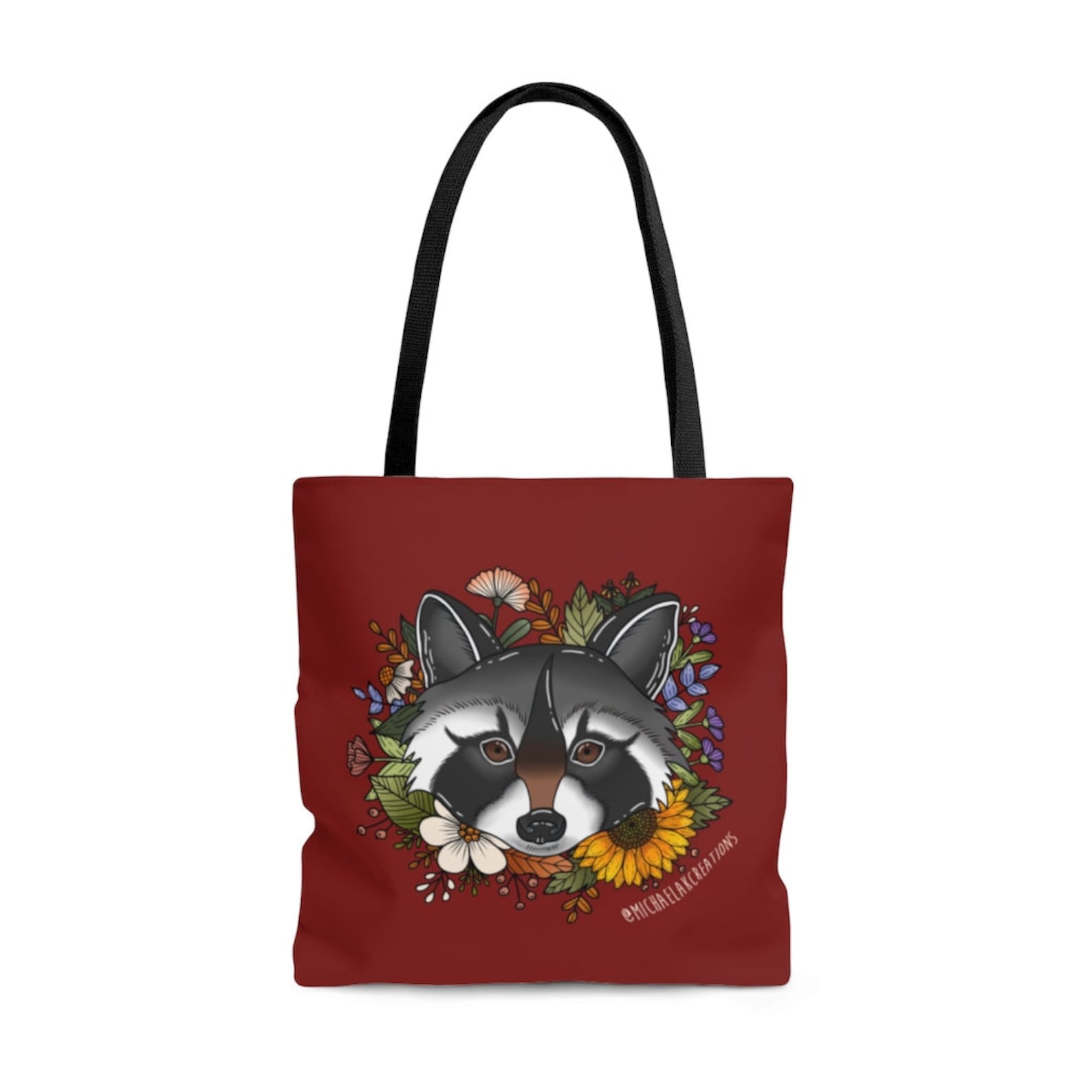 Raccoon Tote Bag Floral Tote Animal Tote Raccoon Bag - Etsy